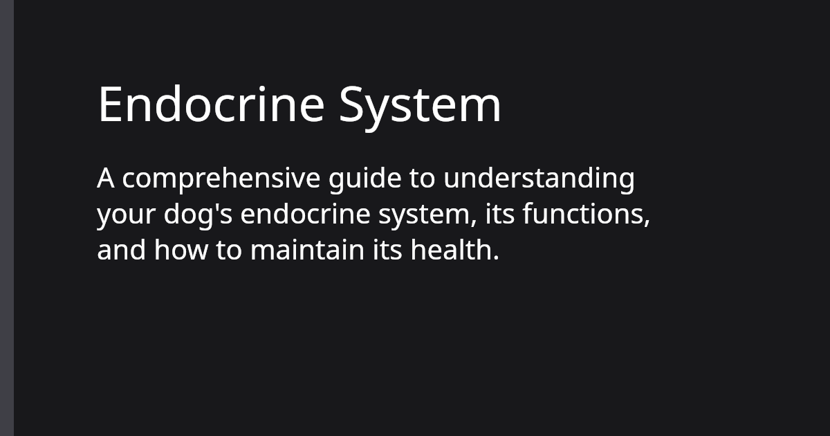 Endocrine System | OhMyDog EDU